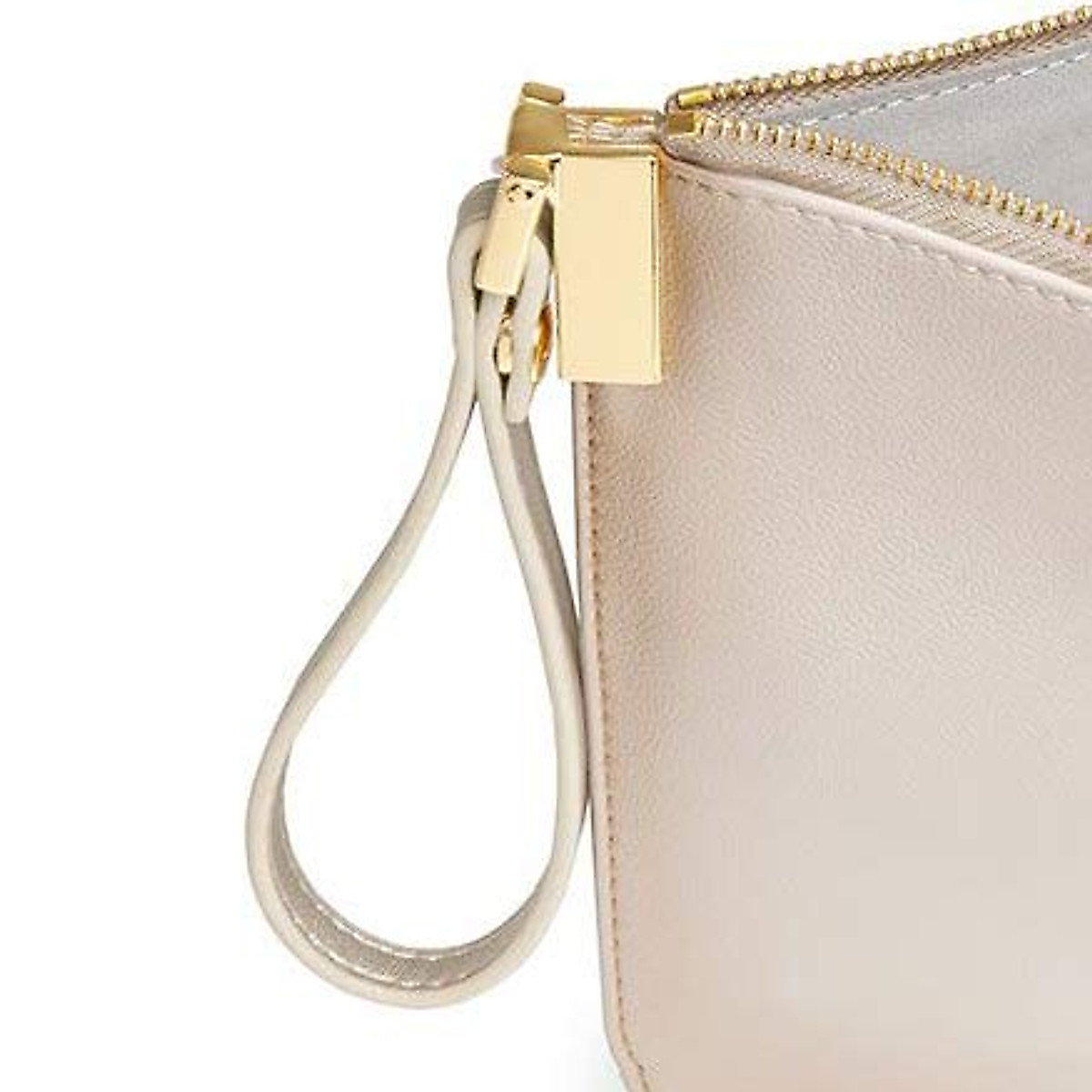 KATIE LOXTON Bride Womens Vegan Leather Secret Message Pouch Clutch Metallic White