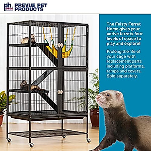 Prevue Pet Products 485 Feisty Ferret Home with Stand, Black Hammertone