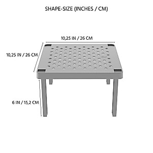 Level Collection Stackable, Kitchen Cabinet and Pantry Organizer, Modular Shelves- Set of 4 Shapes (Gray)