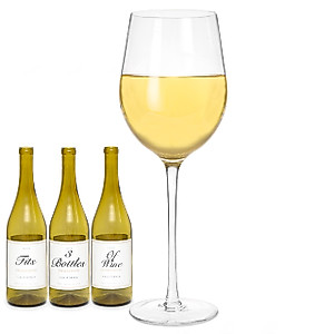Ilyapa Extra Large 3500ml Wine Glass - Kitchen Bar Display Holder Giant Drink Glass White Elephant Gag Gift