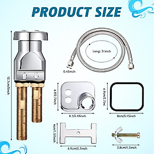 Hortsun Shampoo Bowl Vacuum Breaker Kit, Hardware Handle, 7 Pcs Stainless Steel, Chromium Plated Brass, 31 inches, for Salon Sink Parts Replacement