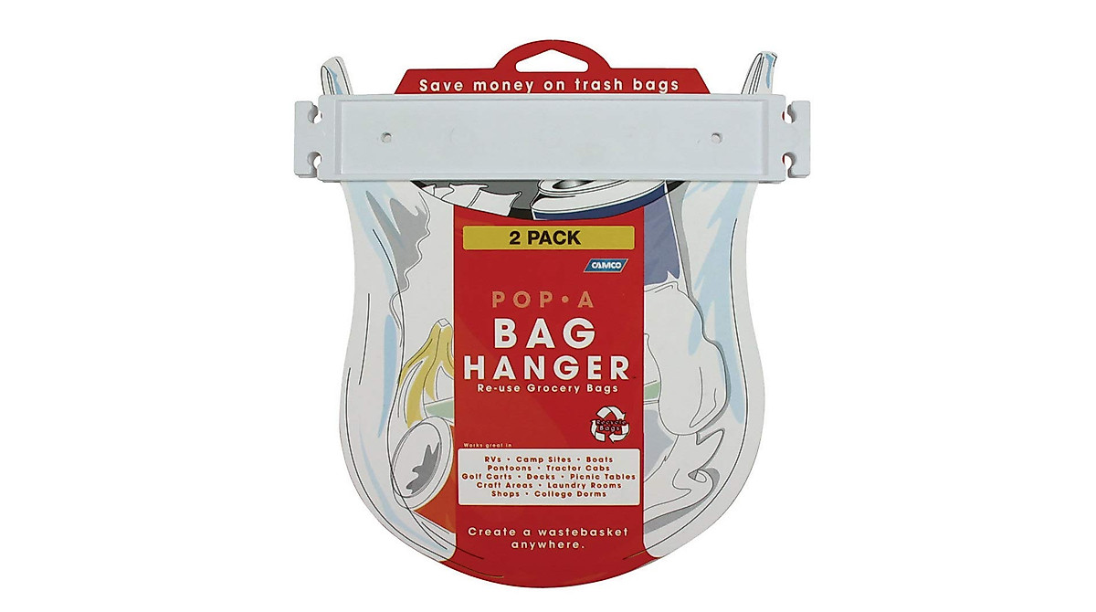 Camco Pop-A-Bag Plastic Bag Hanger 2-Pack - Space Saver & Organizer