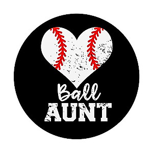 Ball Aunt Heart Funny Baseball Aunt PopSockets PopGrip: Swappable Grip for Phones & Tablets