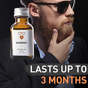Beardoholic Natural Beard Oil Pine Scented 1 Ounce (30 ml)