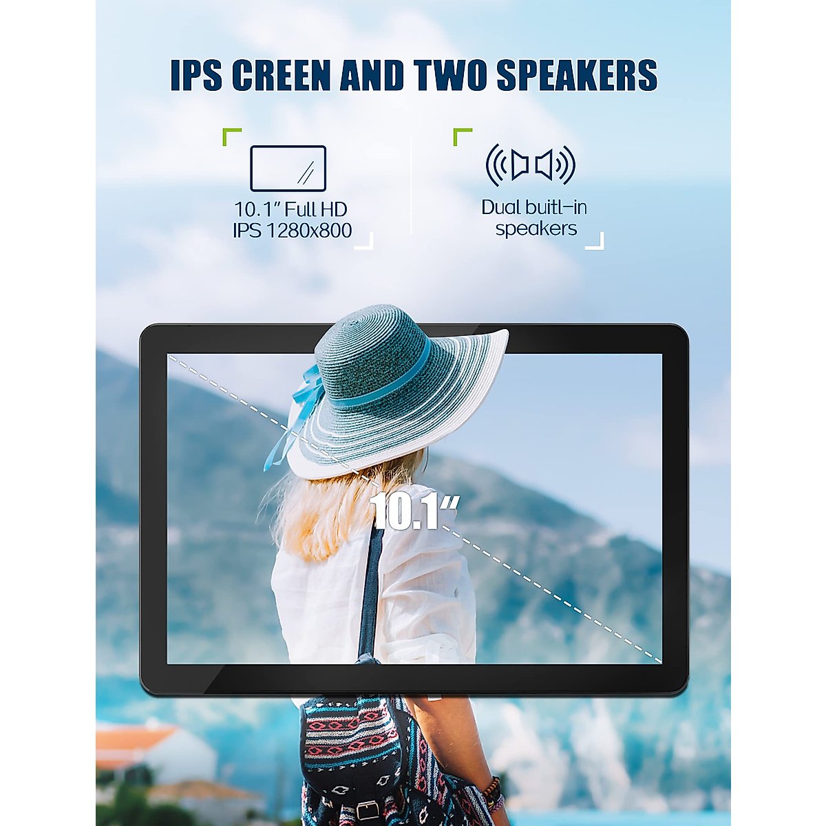 Tablet 10.1 Inch Android 11 Tablets,Quad-Core Processor 3GB RAM 64GB ROM,1280 * 800 IPS Touch Screen,Dual Speaker,2.0 Front + 8.0 MP Rear Camera,Long Battery Life and GMS Certified Tablet