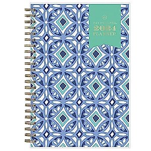 Blue Sky Day Designer 2024 Weekly and Monthly Planner, 5" x 8", Frosted Cover, Wirebound, Tile (101410-24)