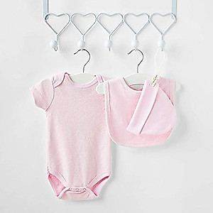 Baby Girl Pink Gift Hamper - with Fleece Wrap, Hooded Towel, Baby Clothes, 2 Muslin Cloths and Cute Teddy Bear