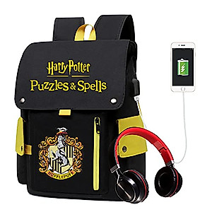 Movie Backpack Black Large USB Laptop Backpack SchoolBag Daypack Polyester for for Kids Boys Girls (Yellow)