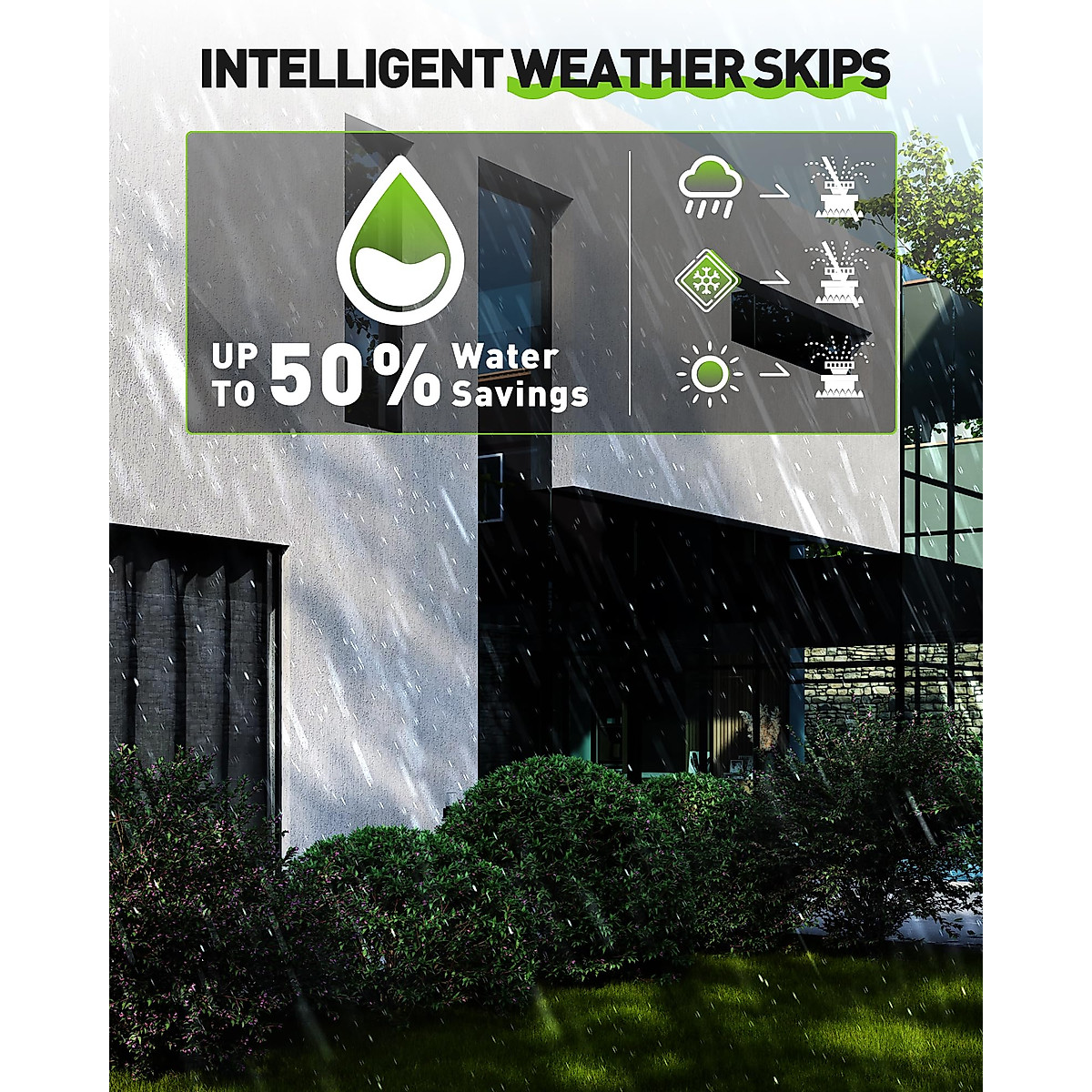 RAINPOINT 8 Zone Smart Sprinkler Controller - Local Weather Intelligence WiFi Sprinkler System Controller, Easy Install APP Control Irrigation System, Sprinkler Timer for Garden Yard