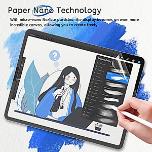 MOBDIK [2 Pack Paperfeel Screen Protector Compatible with iPad Pro 11 M4 (2024) [New Version Crafted for Natural Writing] [Less Reflection] [Nib Friendly] [with Easy Installation Kit]-White