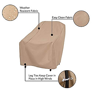 MODERN LEISURE 3134D Basics Outdoor Patio Chair Cover - Water Resistant (33 W x 34 D x 31 H inches), Khaki