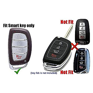 A.M.E. 2PCS Key Fob Cover for Hyundai Tucson Elantra Sonata Smart 4Button Remote , (Push Button) Case Skin Protector (RED & Black)