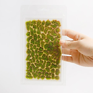 190 Pcs Static Grass Model Grass Tufts Railway Artificial Grass Miniature Grass Tuft Terrain Kit for DIY Model Railway Fairy Garden Diorama Scenery (Set B)