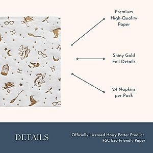 Harry Potter Paper Napkins - Hogwarts™ House Large Paper Napkins | Harry Potter Party Supplies | Table Decor | Gifts for Birthdays, Christmas, and Holidays | 24 Pack (6.5")