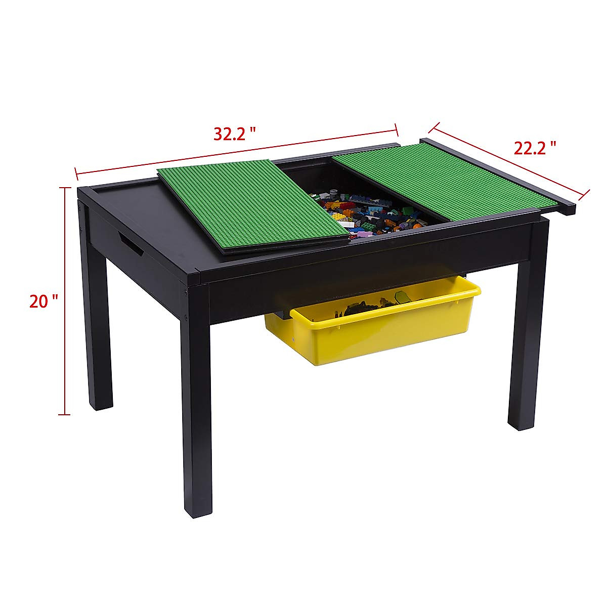 UTEX Large 2 in 1 Kid Activity Table with Storage for Older Kids, Play Table for Kids,Boys,Girls, Espresso