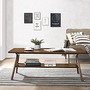 Roundhill Furniture Arona Coffee Table, Brown