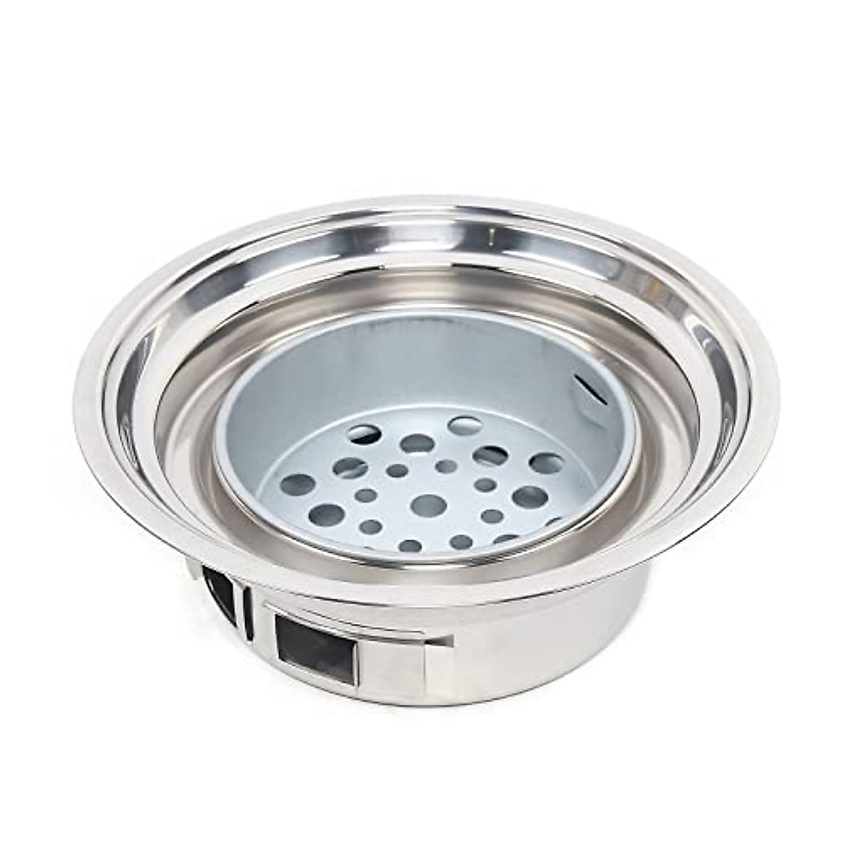 TAMYID Charcoal Grills, BBQ Grills Charcoal Barbecue Grill Stainless Steel Non-stick Barbecue Tray Grills Charcoal Stove For Outdoor Camping (Color : Stove with pan)