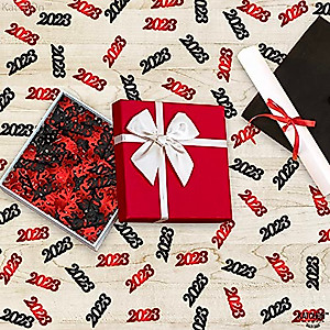 Black and Red Graduation Confetti 2023 - Pack 1.8 Ounce | 2023 Confetti for Red and Black Graduation Decorations 2023 | Class of 2023 Decorations Red and Black | Graduation Party Decorations 2023