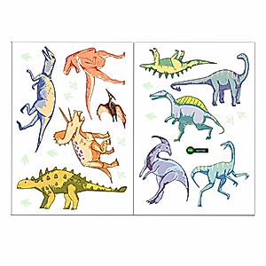 2 Sheets Luminous Cartoon Dinosaur Wall Stickers Room Bedroom Sticker for Home/Wall/Kitchen/Room Decor