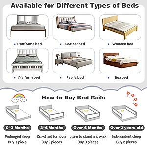 BABY JOY Bed Rail for Toddlers, 69’’ Extra Long, Height Adjustable & Foldable Baby Bed Rail Guard w/Storage Pocket & Double Safety Child Lock for Kids Twin Double Full Size Queen King Mattress (Gray)