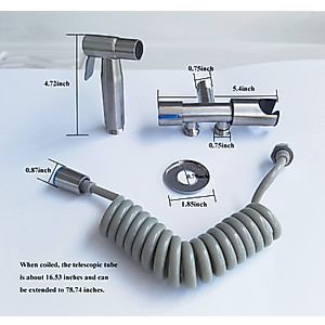 Handheld Bidet Sprayer for Toilet, Decohomeforu Stainless Steel Bathroom Bidet Sprayer Set, Adjustable Water Pressure Control with Bidet Hose, Wall Mount Brushed Nickel Bidet Toilet Diaper Sprayer Kit