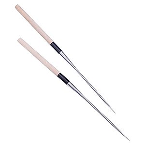 Angoily 2pcs Sashimi Chopsticks Long Chopsticks Metal Noodles Chopstick Cooking Frying Chopsticks Moribashi Chopsticks Korean Chopstick Wooden Handle Stainless Steel Travel Non-slip