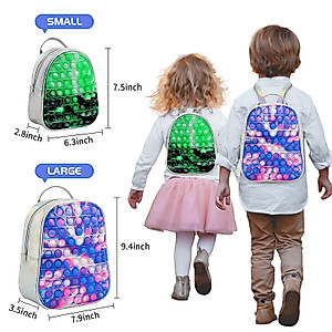 Powshinno Pop Mini Backpack Purse for Girls Boys Bag Fidget Pop Party Favors Birthday Gif Bag School Shoulder Bag(Purpleblue,Large)