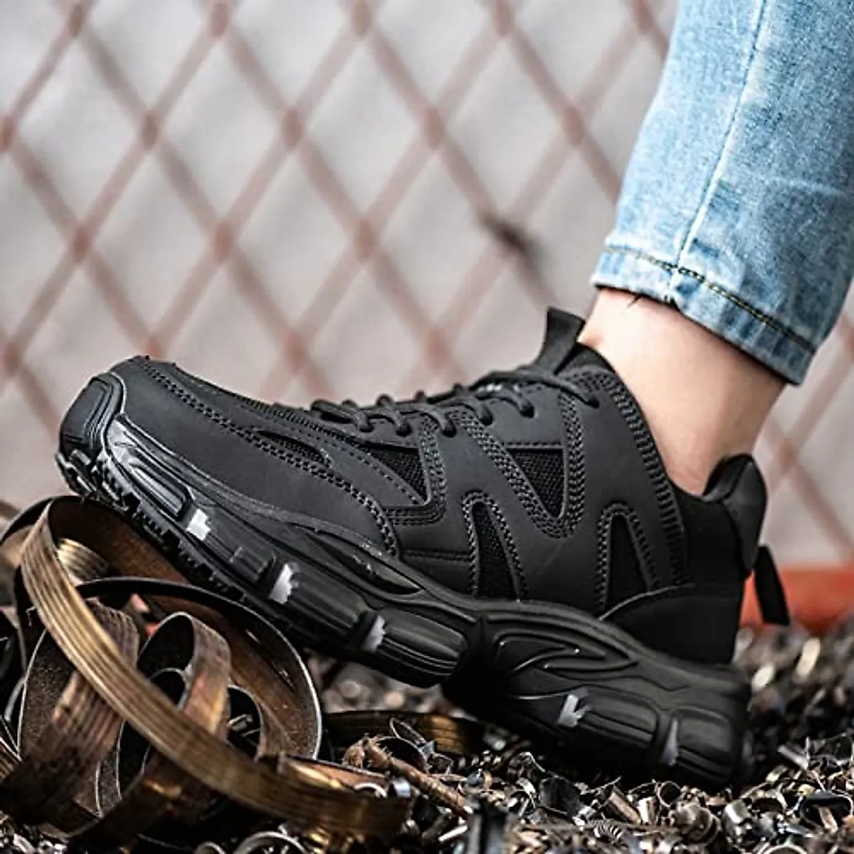 SYLPHID Steel Toe Shoes for Women, Womens Steel Toe Sneakers, Women’s Safety Work Shoe Breathable Lightweight, Slip Resistant