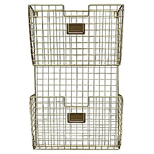 Ashland Michaels Gold Grid 2-Tier Metal Wall File