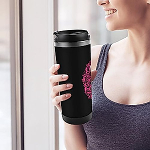 Hope Fight Breast Cancer Travel Coffee Mug Reusable Insulated Drinking Cup with Lid for Home Outdoor Works 13 Oz