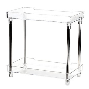 Kavolet 2 Tiers Bathroom Organizer Countertop, Clear Cosmetic Display Case Storage Shelf, Perfume Skincare Organizers and Storage, for Counter Dresser Vanity