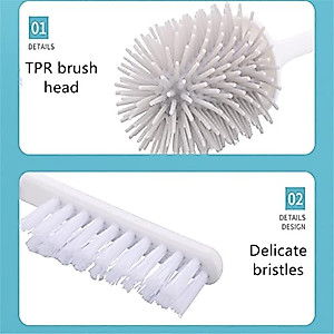 Toilet Brush Soft Silicone Heads Toilet Cleaning Brush Multifunction Long Handle Wc Brushes Bathroom Accessoires Set Home Cleaning Tool Bathroom Toilet Brush Holder Furniture (Color : Blue)