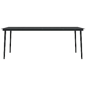 Camerina 7 Piece Patio Dining Set Outdoor Dining Table Set Patio Table and Chairs Set Outdoor Patio Dining Set Black 3099159