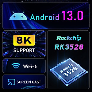 Android 13.0 H96 Max TV Box 4GB RAM 64GB ROM RK3528 Quad Core CPU Support Dual WiFi 2.4G+5G/4K/3D BT 5.0 Smart TV Box