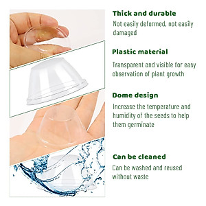 50Pcs Grow Domes 4cm/1.57in Inner Diameter, Transparent Replacement Pod Grow Domes Cap, Humidity Domes Cover Lid, Domes Cap for Grow Basket, Greenhouse, Hydroponic Growing (50)
