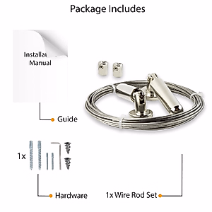 Wallniture Curtain Drape Wire Rod Set for Tapestry, Kids Crafts, Wall Decor Picture Hanging Kit