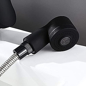 Kitchen Sink Taps Faucet Spiral Spring Kitchen Sink Mixer Tap Low Pressure Basin Mixer Tap with Dish Rinser Matte Black Chrome