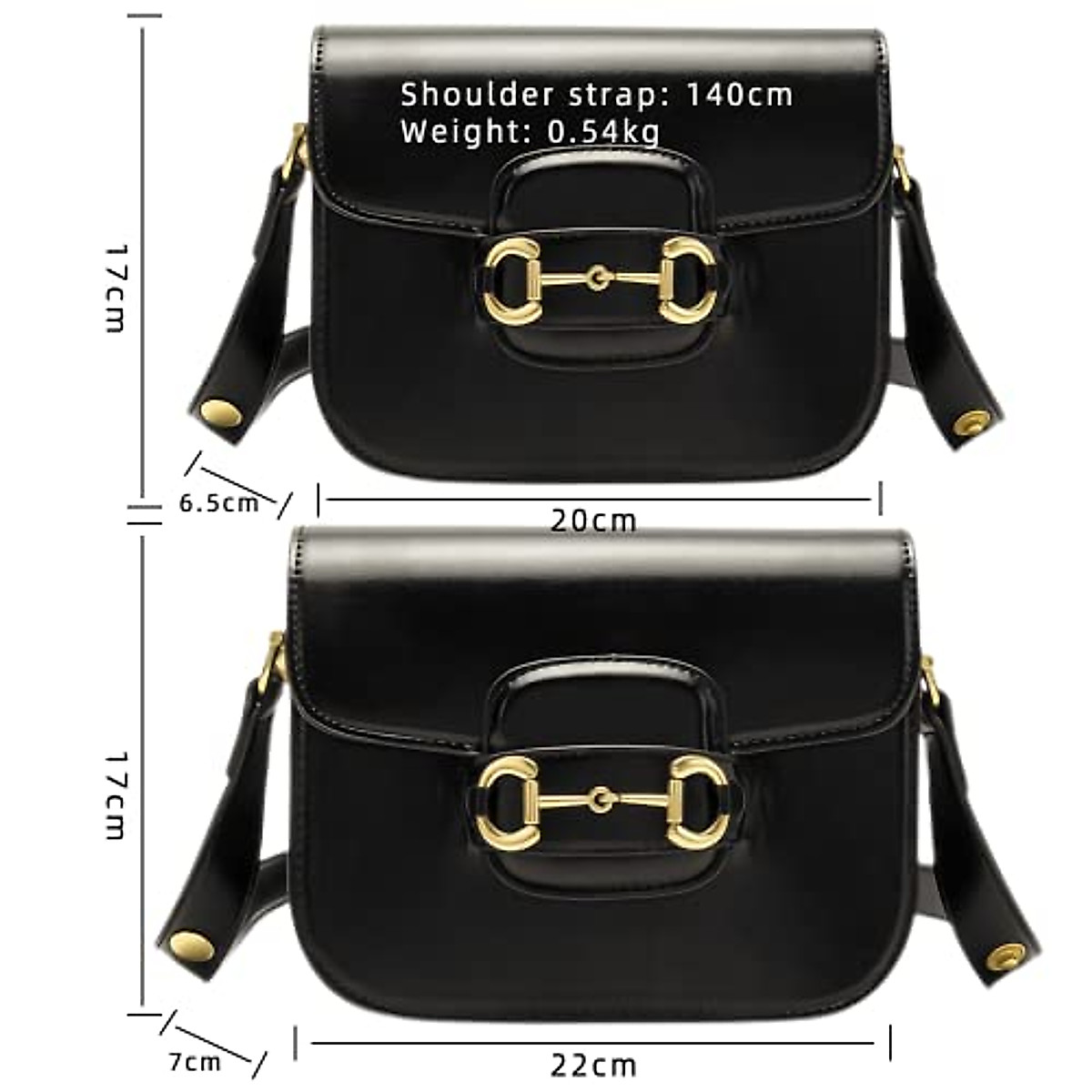 XYYRYS Crossbody Bag Cellphone Bags Card Holder Wallet Purse and Handbags for Women Adjustable Strap, Black