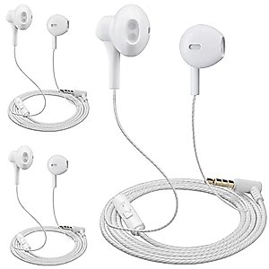 Empsun Wired Earbuds 3Pack Earphones with Microphone in Ear Headphone with 3.5mm Plug Compatible with All Smartphons Tablets iPod IPad MP3 Player (White)