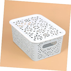 PRETYZOOM 2pcs Box Organization Baskets Storage Boxes with Lids Storage Bin with Lids Catch All Basket Closet Drawers Cosmetic Tray Pantry Storage Bins Panties Storage Basket