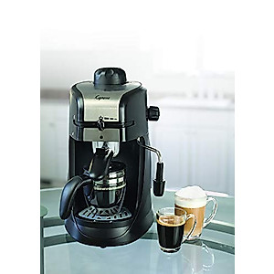 Capresso Steam PRO Espresso and Cappuccino Machine, 4-Cup, Stainless Steel/Black