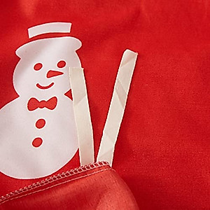 LAMEJOR Christmas Red Duvet Cover Set Queen Size Soft Holiday Decor, Christmas Theme Santa Claus/Snowmen/Snowflakes Pattern, 1 Duvet Cover and 2 Pillow Cases