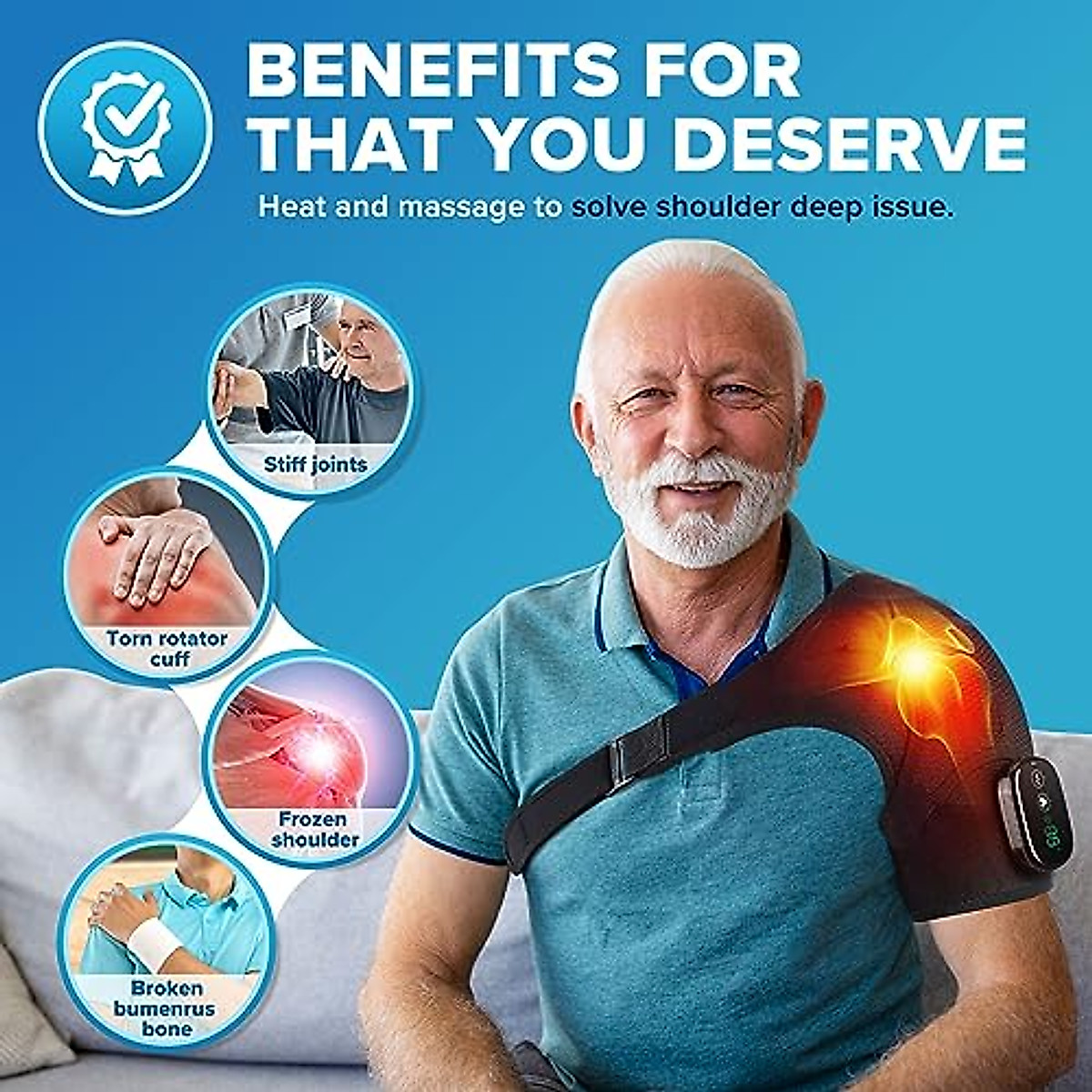 ERHIVORA Shoulder Heating Pads for Shoulder, Shoulder Heat Pad for Frozen Shoulder, Heated Shoulder Wrap for Women Men