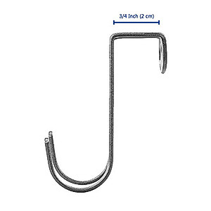 Dewell Multi-Use Over Cabinet Hook, 5 Pack, Stainless Steel, Double Hook for Drawer Cabinet, Closet, Fence, Kitchen and Bathroom, Silver