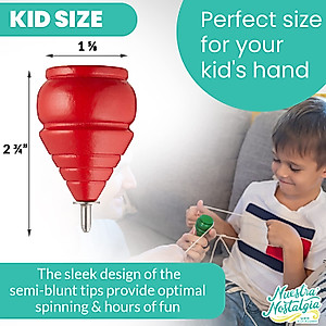 Authentic Spinning Tops Classic Wooden Trompos [Set of 3]