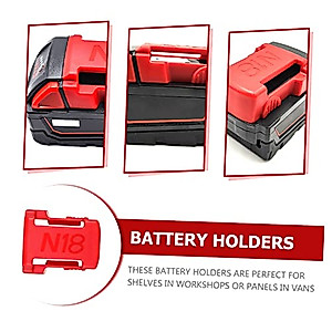 VILLFUL 20 Pcs Battery Bracket Buckle Battery Storage Holders Cordless Drill Cordless Power Drill Wall Shelf Brackets Battery Mount Stand for Battery Abs M18 Red Storage Rack