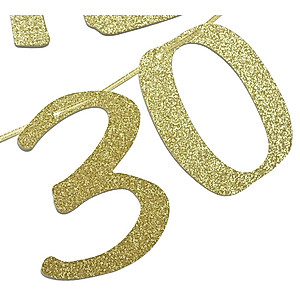 Qttier I Put The Dirty in 30 Gold Glitter Banner for 30th Birthday Party Decorations and Photo Backdrops
