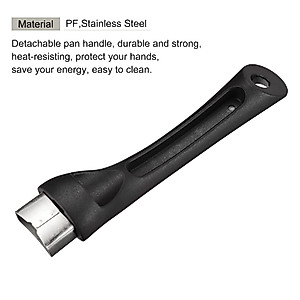 MECCANIXITY Pan Replacement Handle Black 7.8inch with Screw Nonstick Saucepan Cookware Skillet Stainless Steel Handle