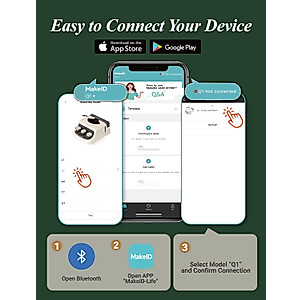 MakeID HD(300dpi) Label Maker Machine with 4 Rolls Tape, Bluetooth Multifunction Label Printer Available for Smartphone, Smart Sticker Maker with Multiple Templates for Office Home Organization