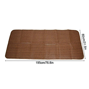 Summer Mattress, Foldable Rattan Summer Sleeping Mat Cool Pad Cooling Bed Cushion for Home Schools Dormitory, 195x80cm/76.8x31.5in